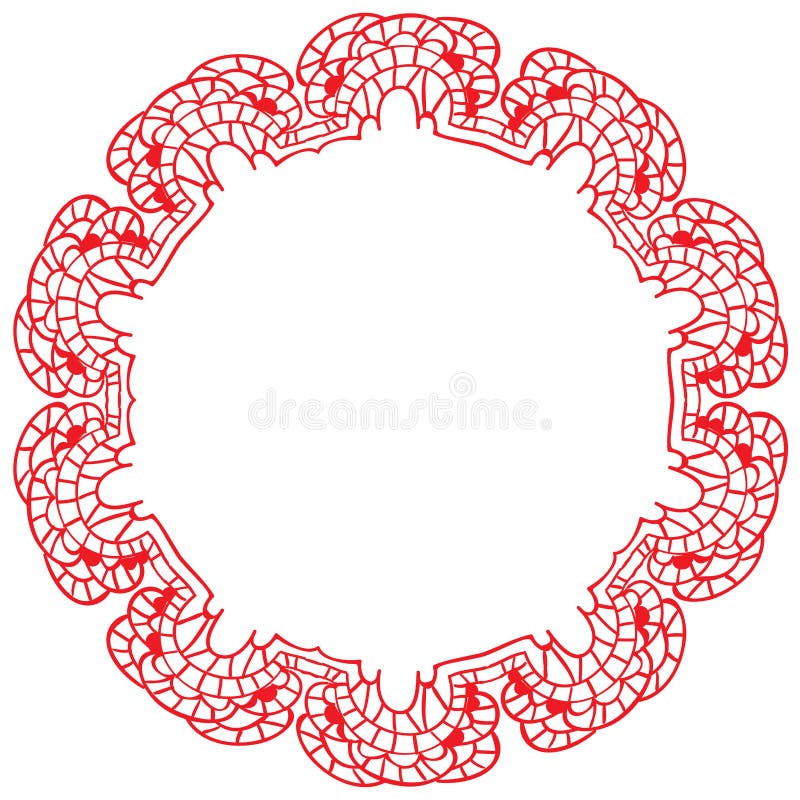 Round Lacy Frame on a White Background Stock Vector - Illustration of ...