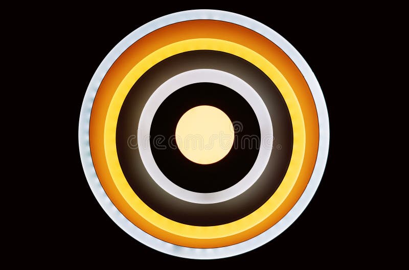 Round LED Lamp with Multi-colored Glow. LED Lighting in the Interior ...