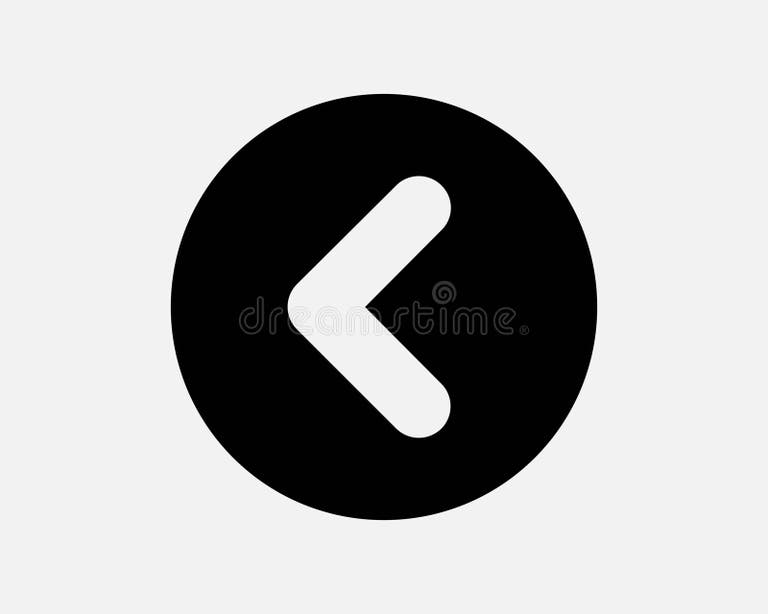 Round Left Arrow Icon West Side Circular Circle Button Navigation ...
