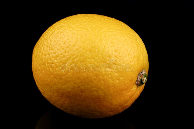 Round Lemon on Black Background Stock Photo - Image of copy, ripe ...