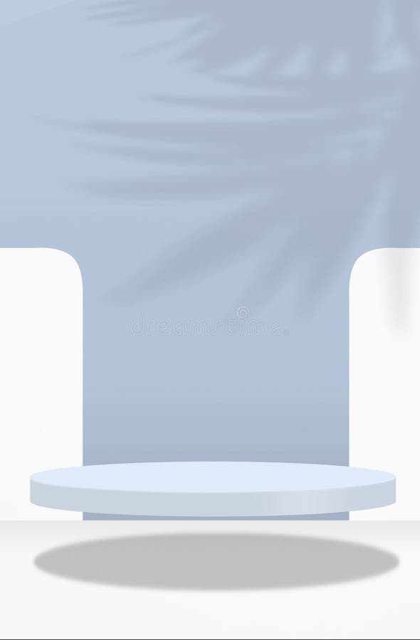 Round Levitating Platform on White and Light Blue Background with ...