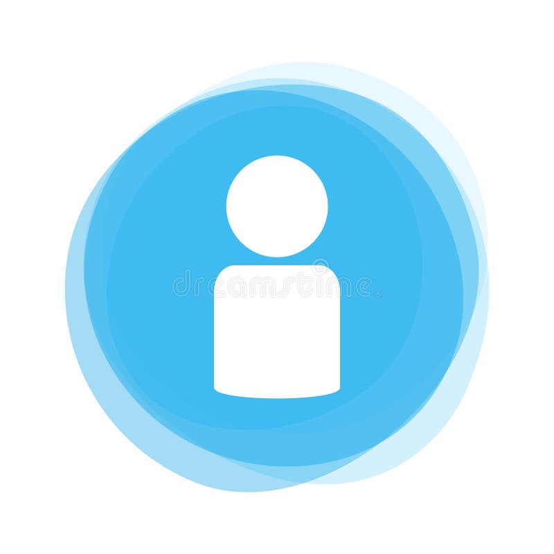 White Person on Light Blue Button Stock Illustration - Illustration of ...