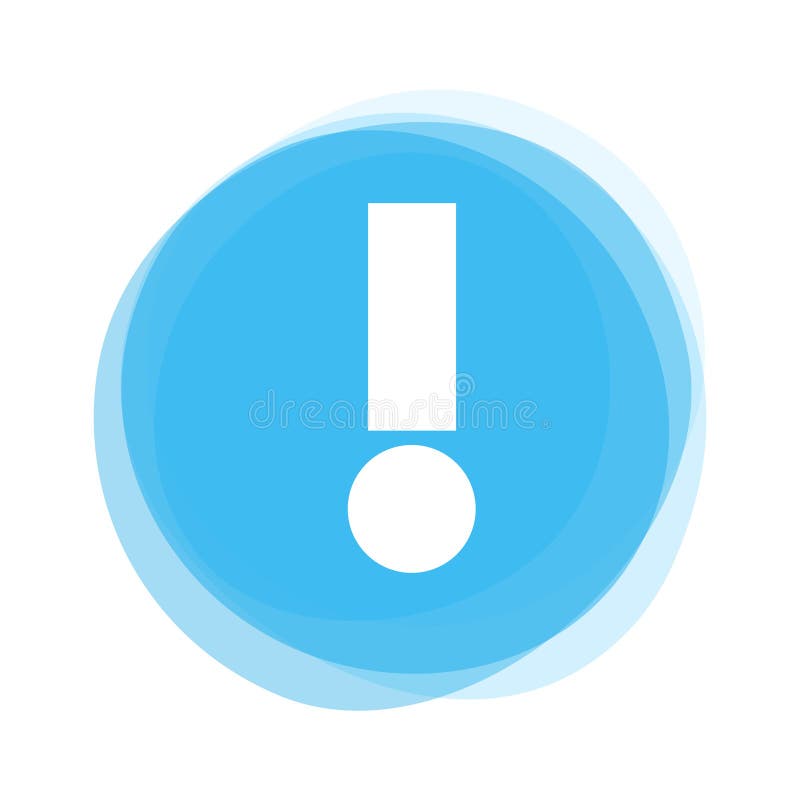Blue Exclamation Point Button Stock Illustration - Illustration of ...