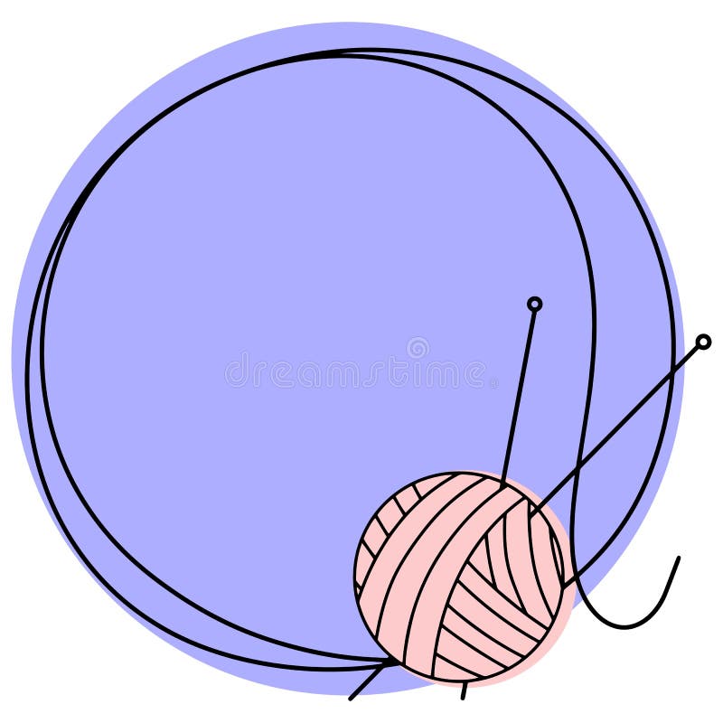 Round Light Purple Frame , for Needlework, Knitting with a Ball and ...