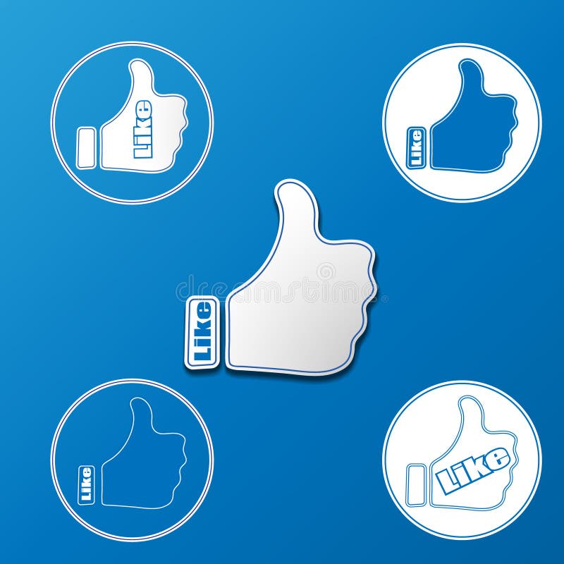 Round Like Signs on a Blue Background Stock Vector - Illustration of ...