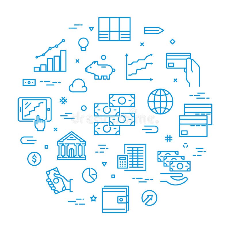Round Line Concept for Finance. Stock Illustration - Illustration of ...
