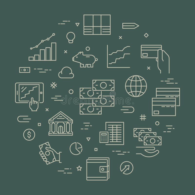 Round Line Concept for Finance. Stock Illustration - Illustration of ...