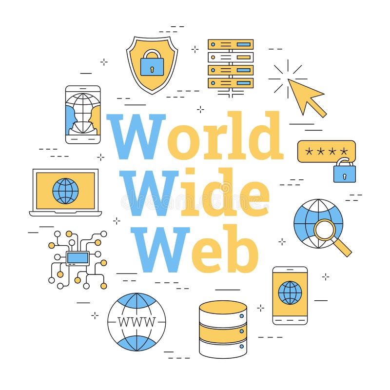 Round Lineart Concept World Wide Web Stock Vector - Illustration of ... Round Lineart Concept World Wide Web Stock Vector - Illustration of ...