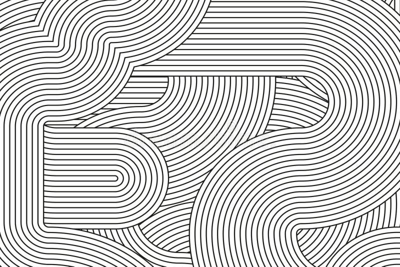 Round Lines Abstract Vector Template Poster Set. Round Shape Wavy ...