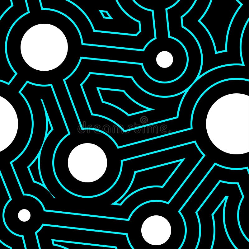 Round Lines and Circles Geometry Seamless Pattern Stock Vector ...