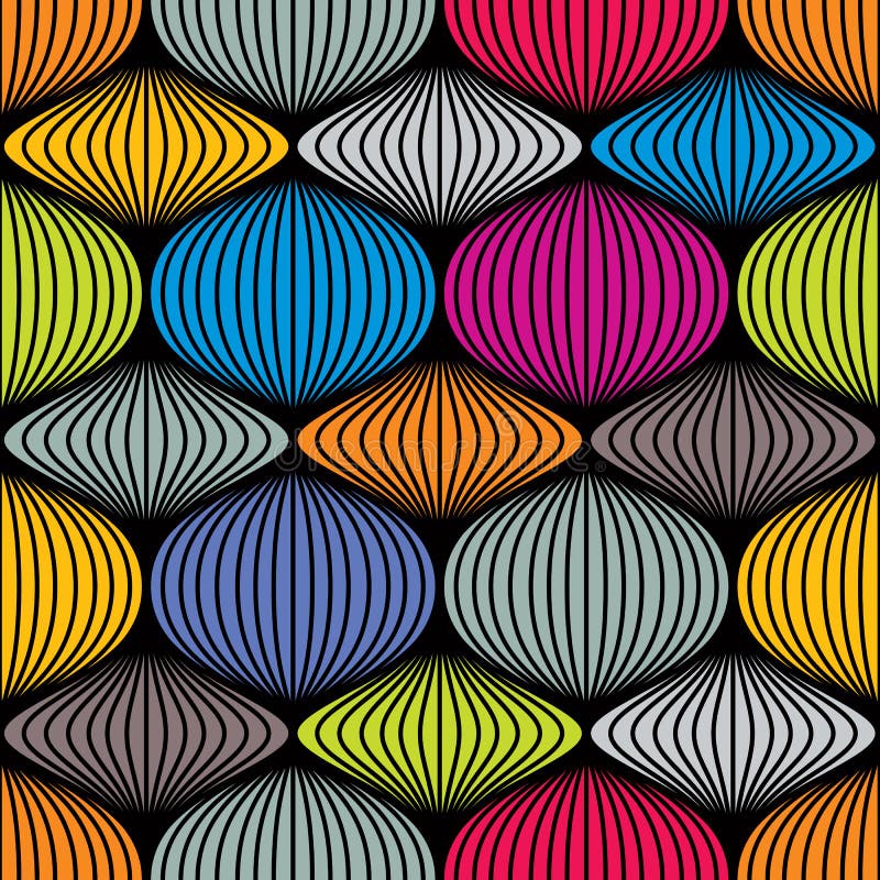 Round Lines Abstract Vector Seamless Pattern. Modern Gold and White ...