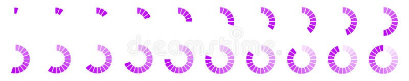 Round Loading Bars with Segments from 1 To 20. Progress, Waiting or ...