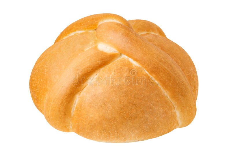 Round Loaf Bread Made of Wheat Flour, Isolated on White with Clipping ...