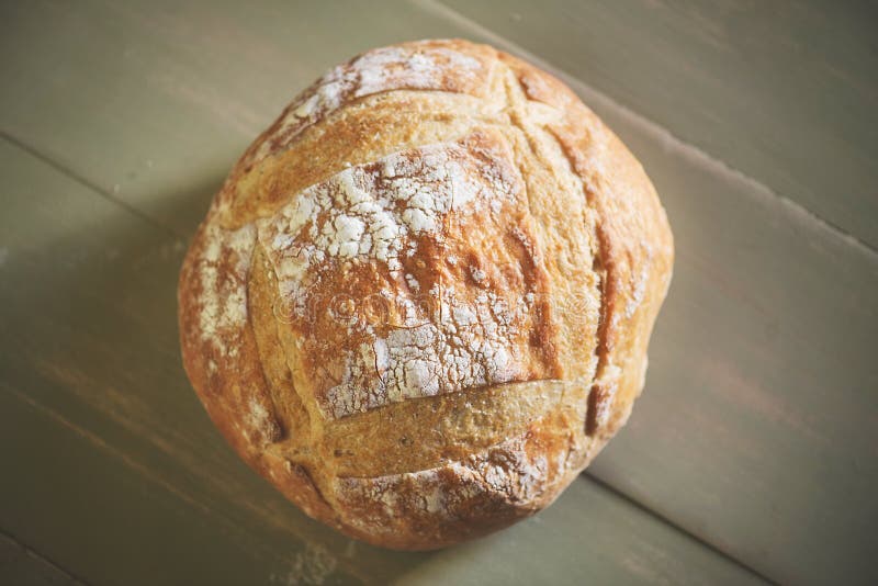 Round Loaf of Bread on Table Stock Image - Image of bread, baking: 39679577