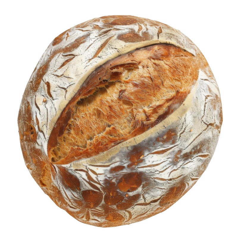 A Round Loaf of Freshly Baked Crusty Bread Stock Photo - Illustration ...