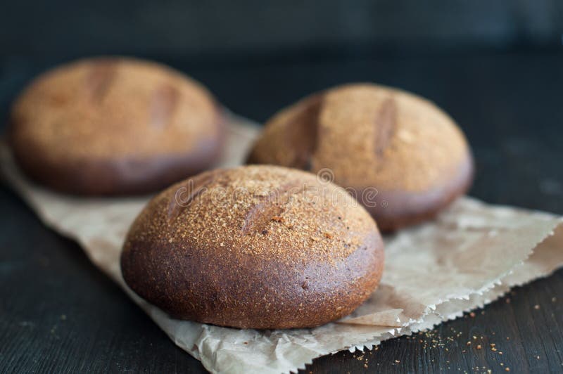 Round Loaf of Homemade Brown Wheat Bread Stock Photo - Image of corn ...