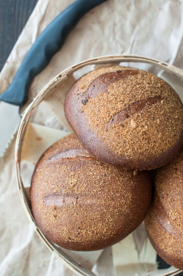 Round Loaf of Homemade Brown Wheat Bread Stock Image - Image of brown ...