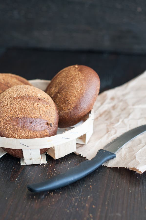 Round Loaf of Homemade Brown Wheat Bread Stock Photo - Image of rustic ...
