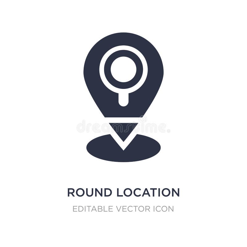 Round Location Indicator Icon on White Background. Simple Element ...