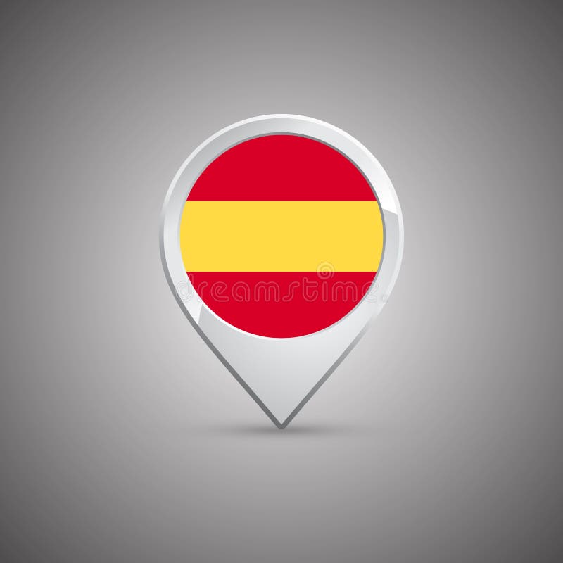Round Location Pin with Flag of Spain Stock Illustration - Illustration ...