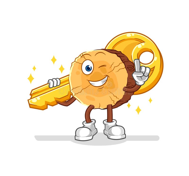 Round Log Carry the Key Mascot. Cartoon Vector Stock Vector ...