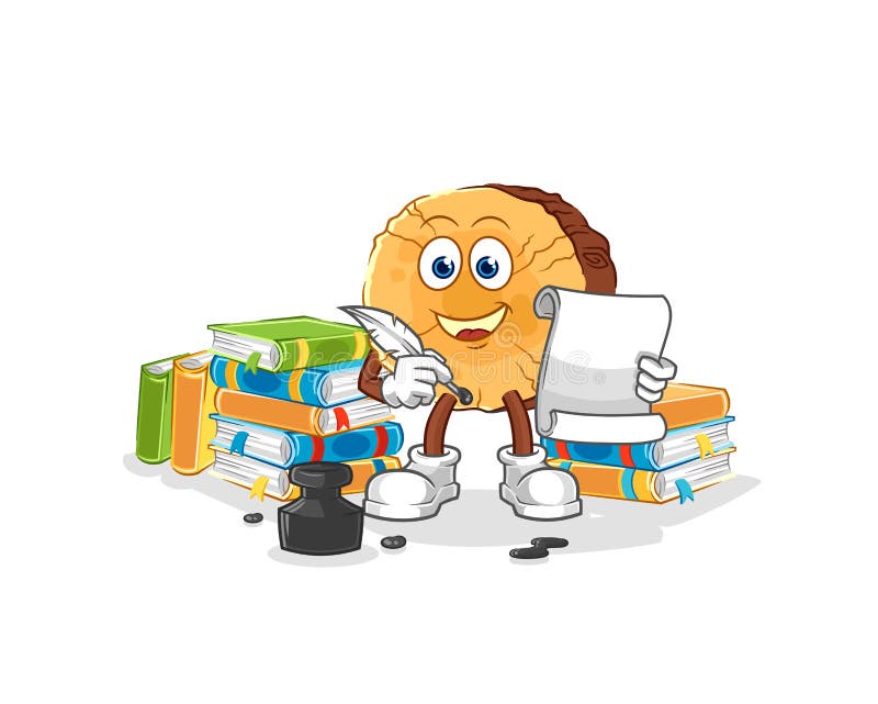 Round Log Writer Vector. Cartoon Character Stock Vector - Illustration ...