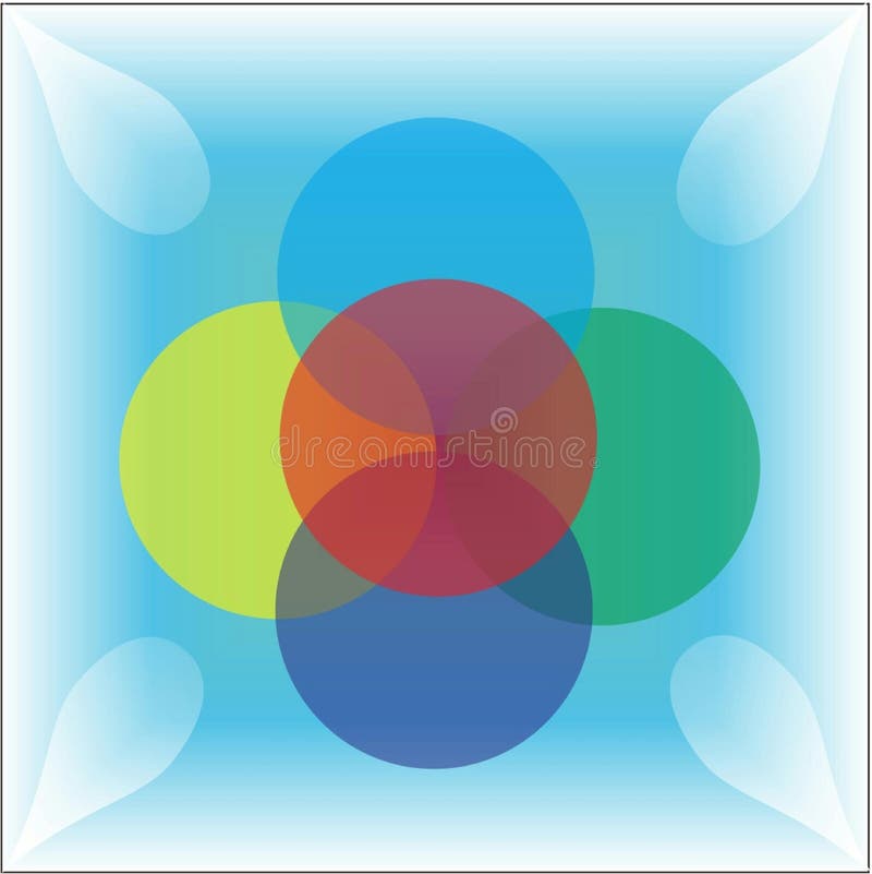 A Round Logo Design with 5 Different Colors Stock Illustration ...