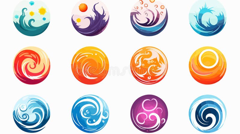 Round Logo Design Vector Cartoon Vector Illustration Stock Illustration ...