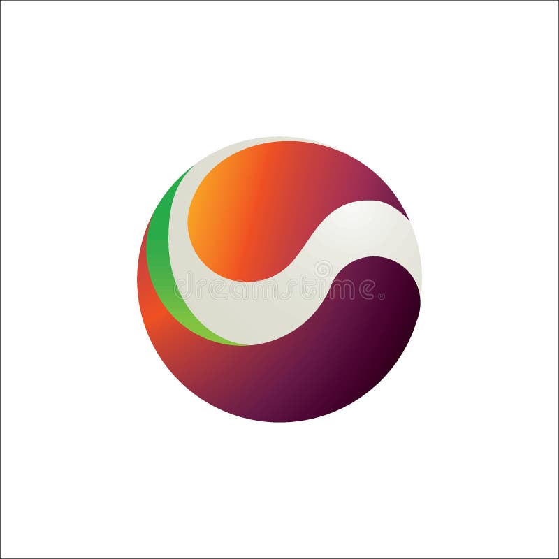 Round Logo Element with Abstract Concept. Vector Illustration ...