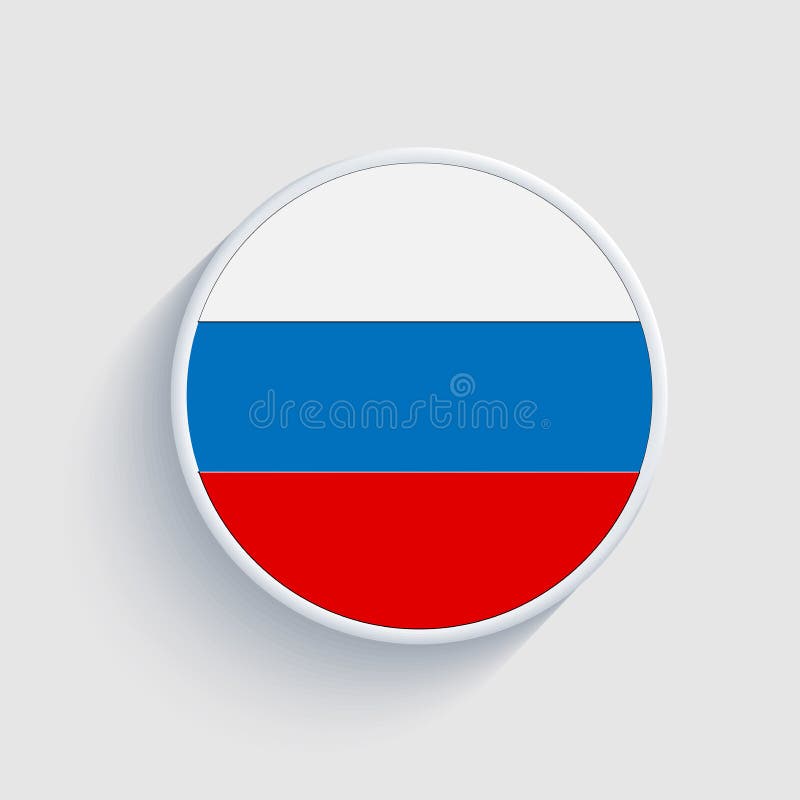 Round Logo with Russian Flag Stock Illustration - Illustration of ...