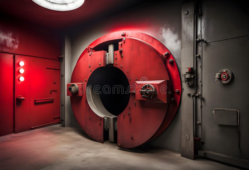 Round Machine or Bunker Door Stock Illustration - Illustration of metal ...
