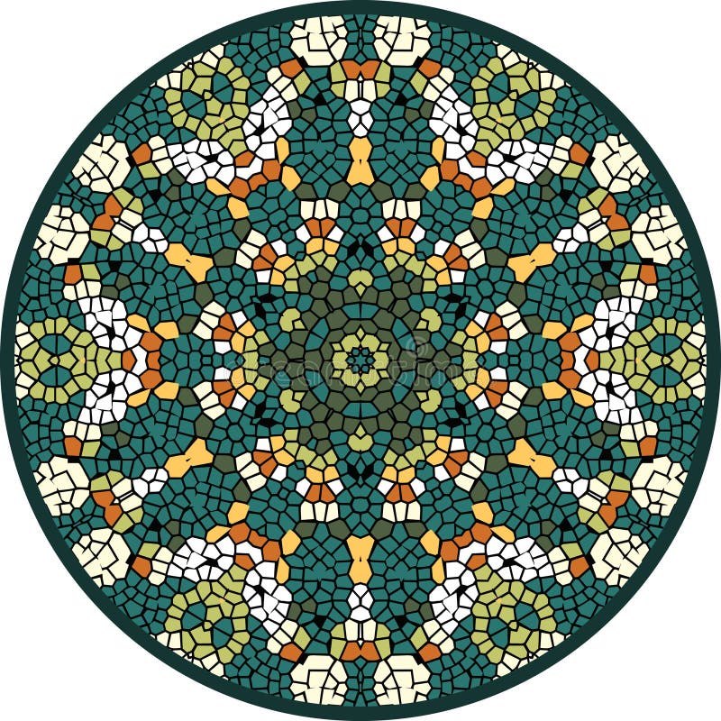 Round majolica mosaic stock vector. Illustration of decorative - 280361772