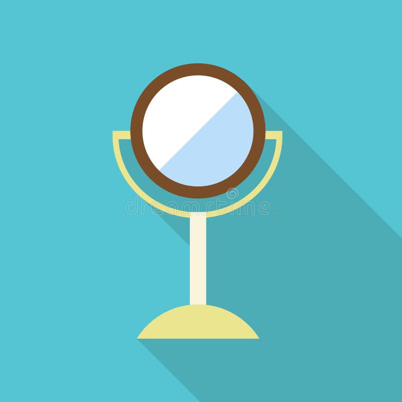 Round Mirror Icon, Flat Style Stock Vector - Illustration of fragility ...