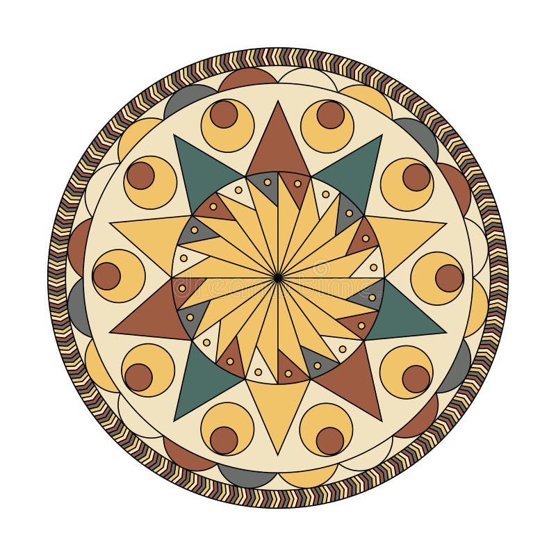 Round Mandala Pattern. Abstract Design Vector Circle Floral Ornament ...