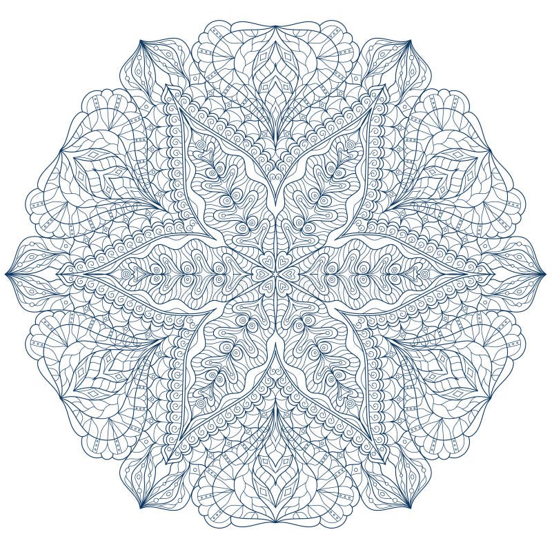 Round Mandala Pattern with Hand-drawn Decorative Elements. Stock Vector ...