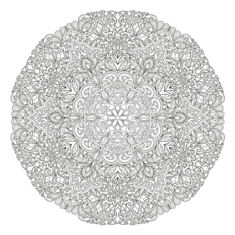 Round Mandala Pattern with Hand-drawn Decorative Elements. Stock Vector ...