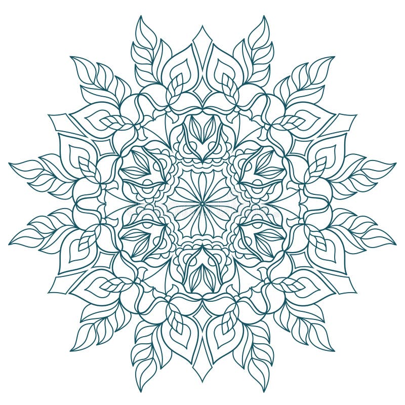 Round Mandala Pattern with Hand-drawn Decorative Elements. Stock Vector ...