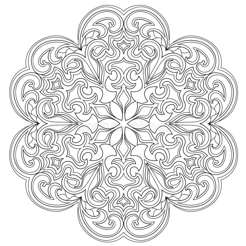 Round Mandala Pattern with Hand-drawn Decorative Elements. Stock Vector ...