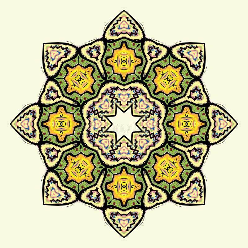 Round mandala pattern stock vector. Illustration of abstract - 64570327