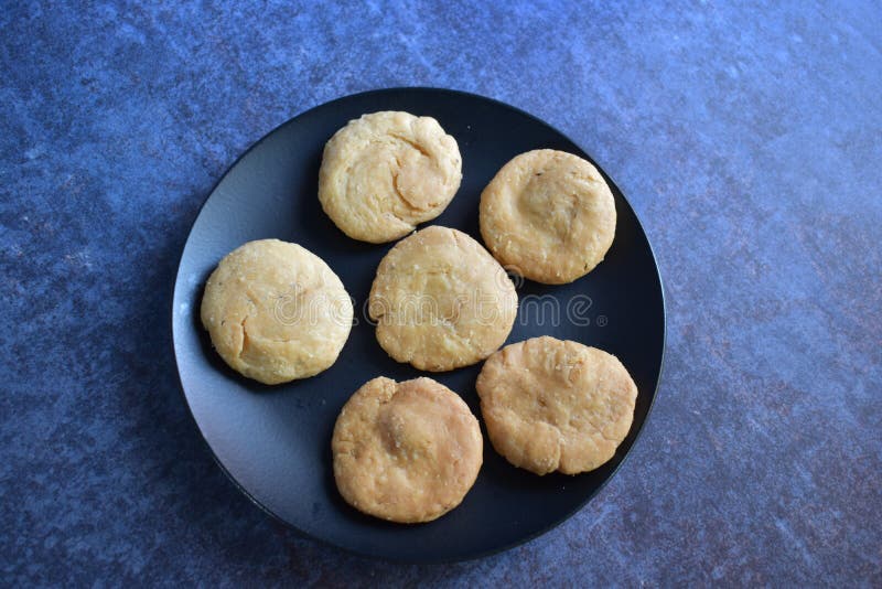 Round Mathri stock photo. Image of fenugreek, flaky - 255627102