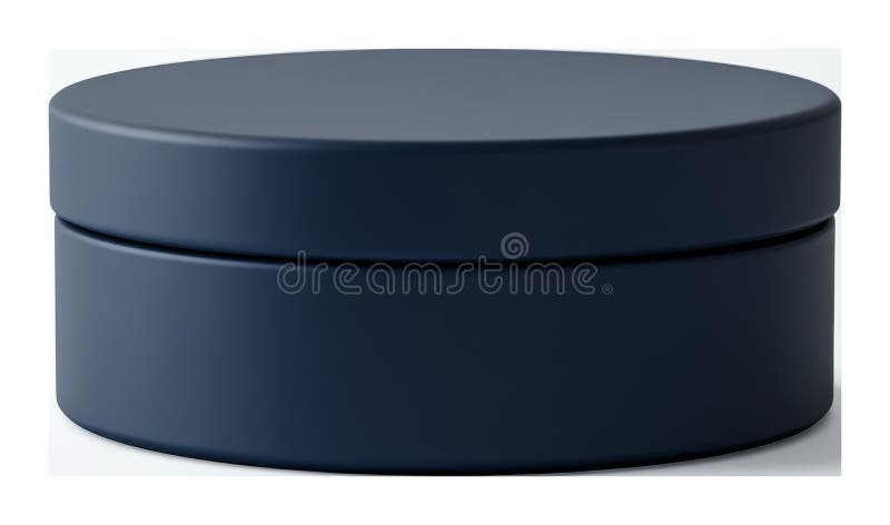 Round Matte Dark Blue Container with Lid, Minimalistic Design, Modern ...