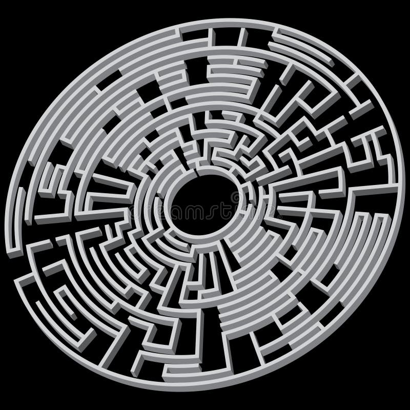 Round maze 3d stock vector. Illustration of maze, conundrum - 31480410
