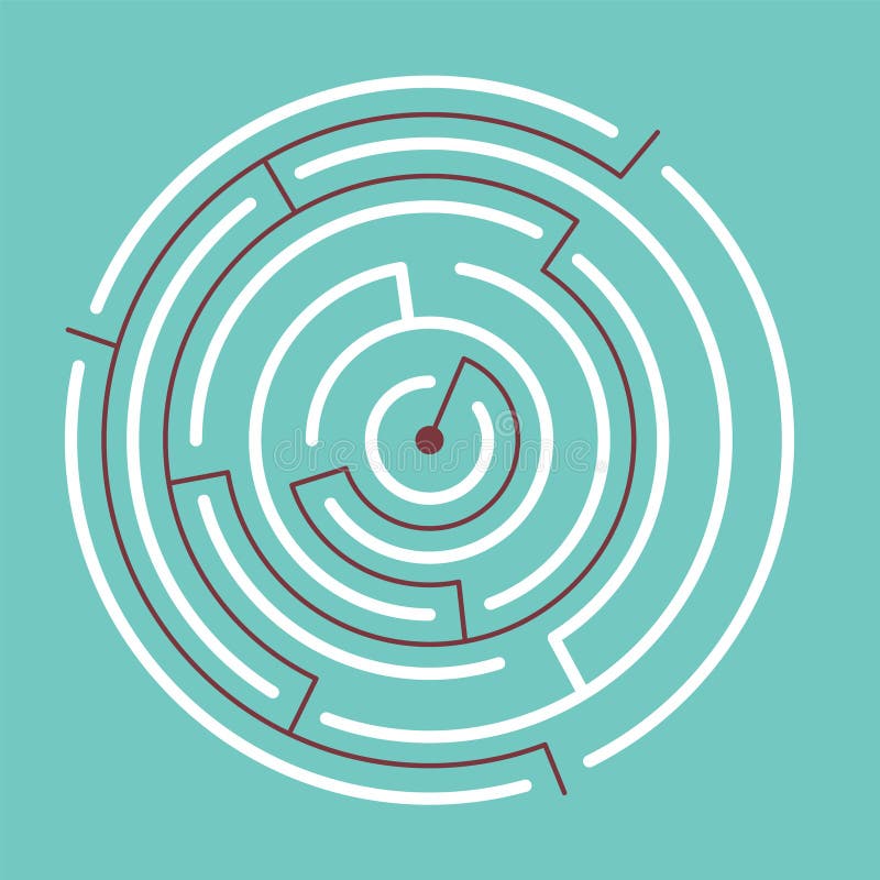 Round Maze Game Labyrinth Puzzle Stock Vector - Illustration of ...