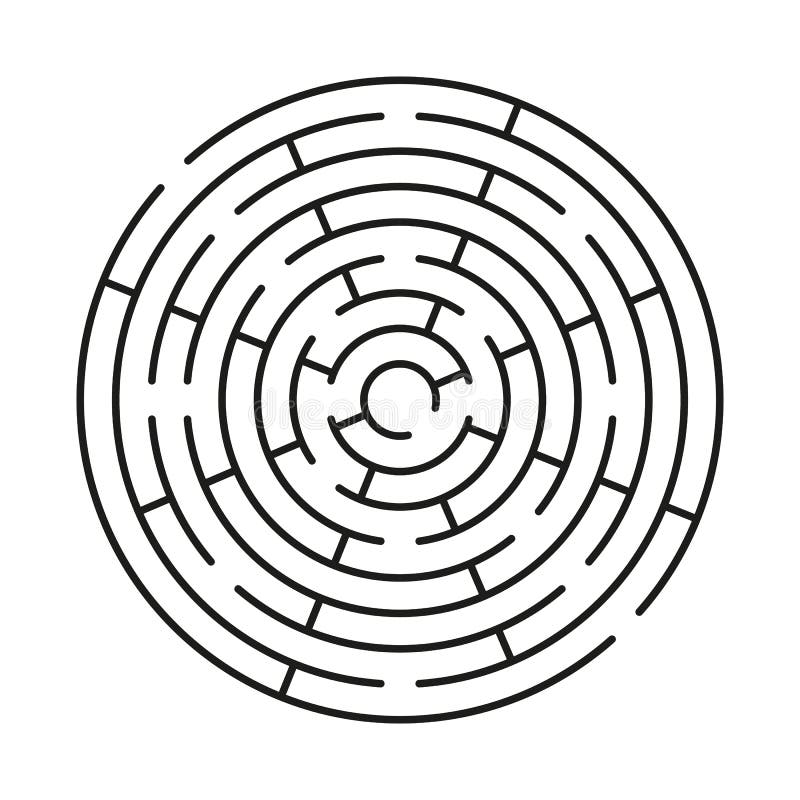 Round maze icon stock illustration. Illustration of circle - 155218112
