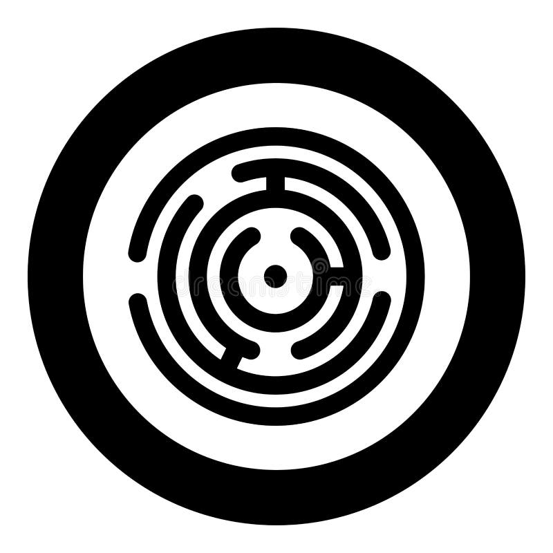 Round Maze Icon in Circle Round Black Color Vector Illustration Image ...