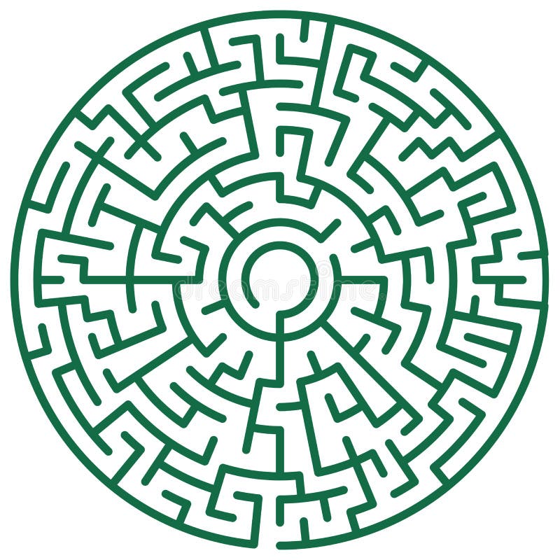 Round maze stock vector. Illustration of graphic, exit - 41638454