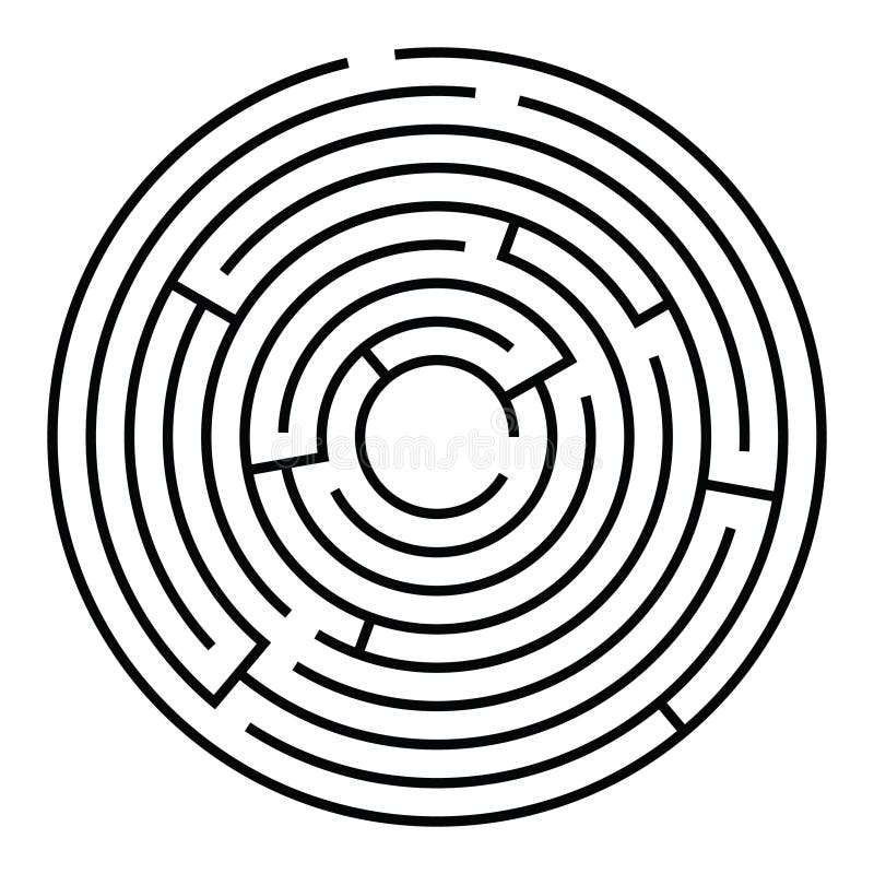 Round Maze. Labyrinth Vector Illustration Stock Vector - Illustration ...