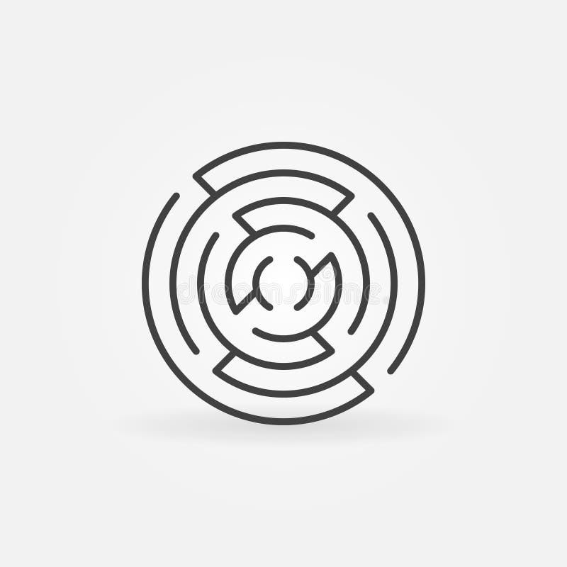 Round maze line icon stock vector. Illustration of linear - 91530528