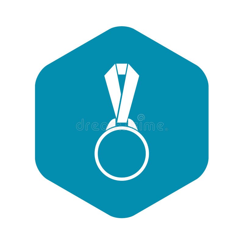 Round Medal with Ribbon Icon, Simple Style Stock Vector - Illustration ...