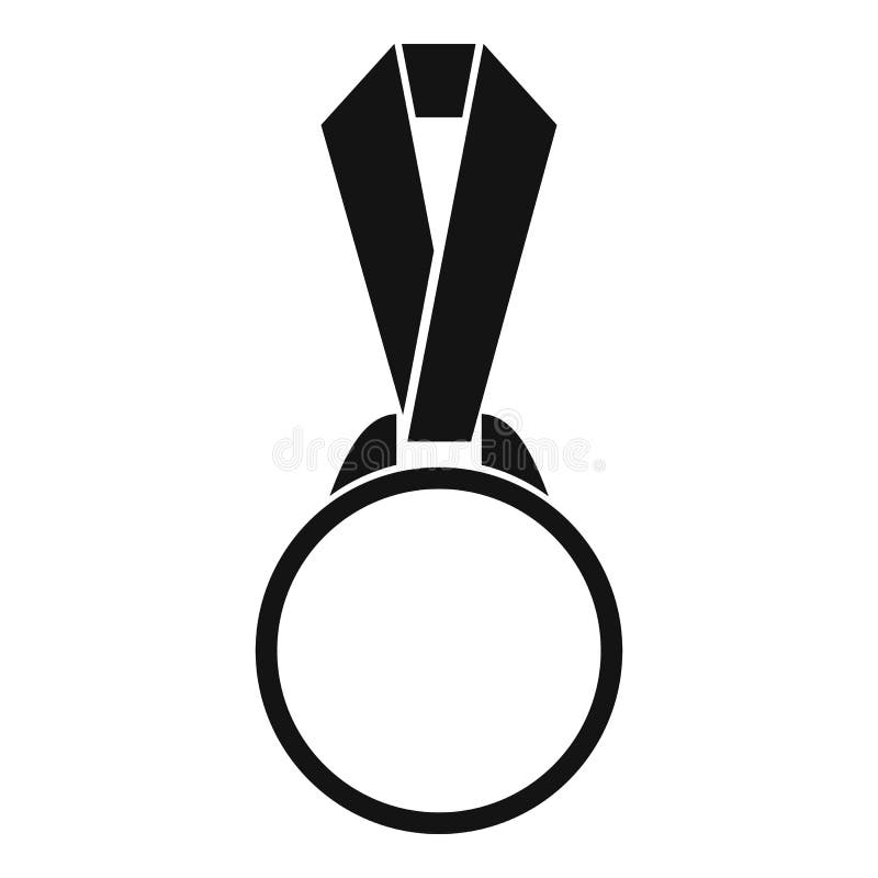 Round Medal with Ribbon Icon, Simple Style Stock Vector - Illustration ...
